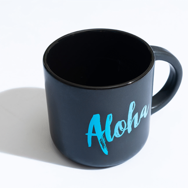 Aloha Coffee Mug Black • Kokua Promotions